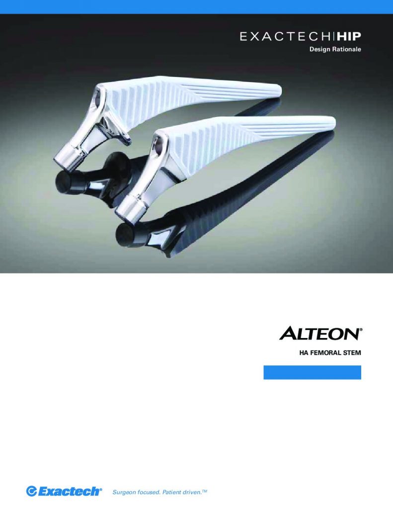Alteon HA Femoral Hip Stem Design Rationale - 711-77-40 | www.exac.com