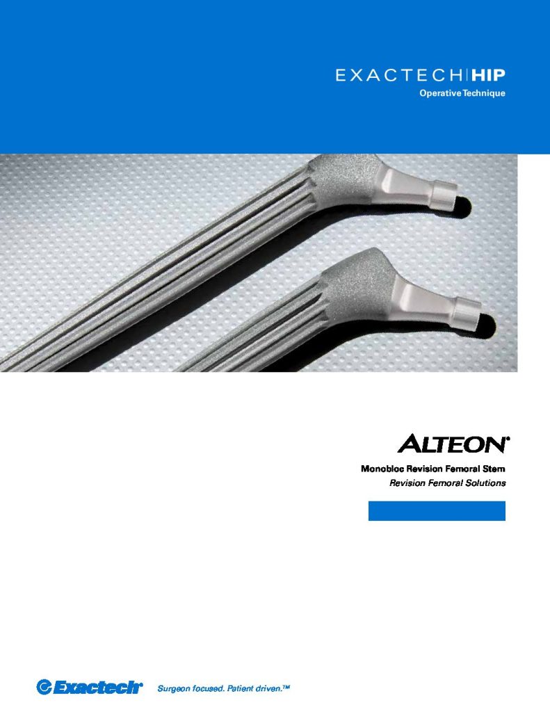 Alteon Monobloc Revision Hip Stem Operative Technique - 711-73-00 Rev B ...