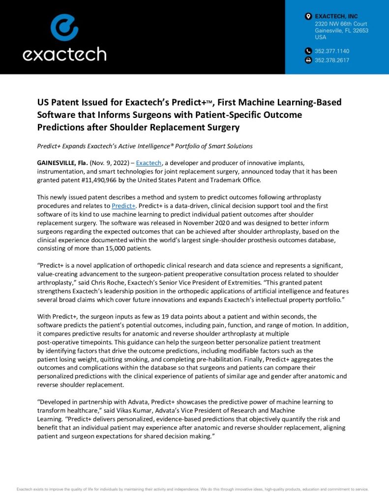 US Patent Issued for Predict+TM, First Machine Learning-Based Software ...